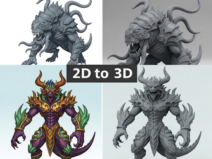 Convert 2d to 3d model, image to custom 3d model, fix stl file 3d ...