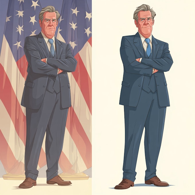 Create a political or satirical cartoon by Thaeleia | Fiverr
