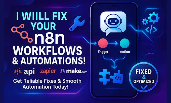 Fix n8n workflows, build n8n ai agents and automate with make, zapier and apis by Chase_normann ...
