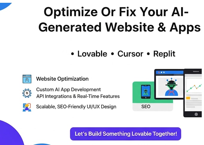 Optimize, fix ai generated apps , webs, from cursor replit lovable by ...