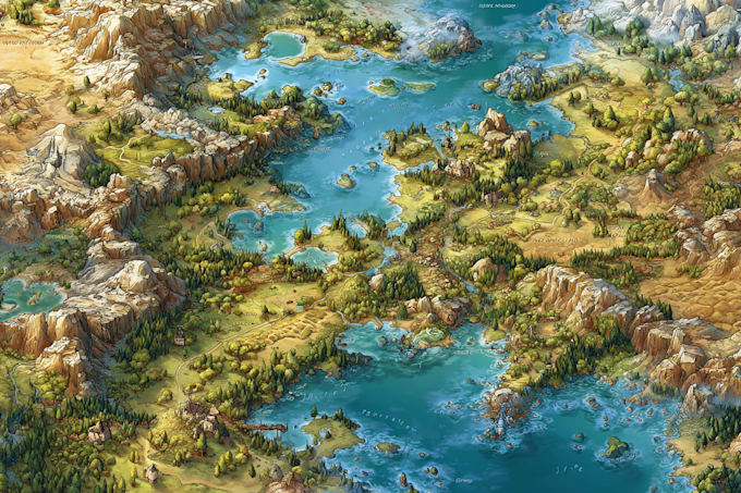 Do map illustration map design fantasy map by Ellensexton | Fiverr