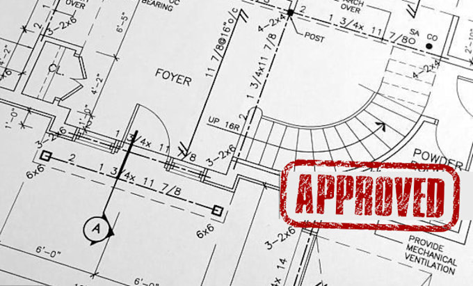 Permit set architectural drawing cad floor plan structural plan ...