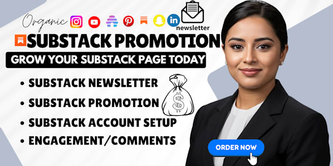 Do organic substack promotion, substack newsletter setup, substack subscriber by Elizabethchrles ...
