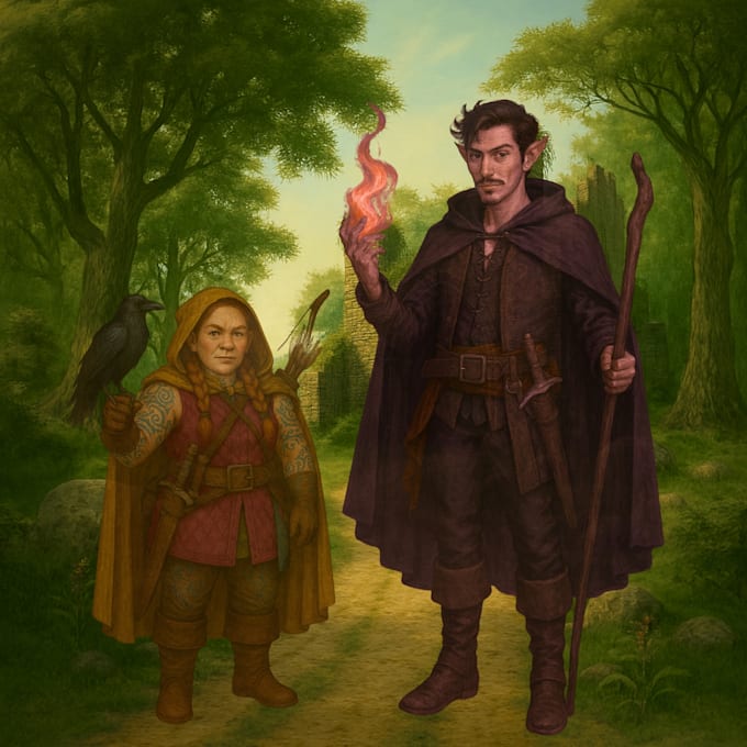 Create an illustrated and realistic dnd or fantasy character by ...