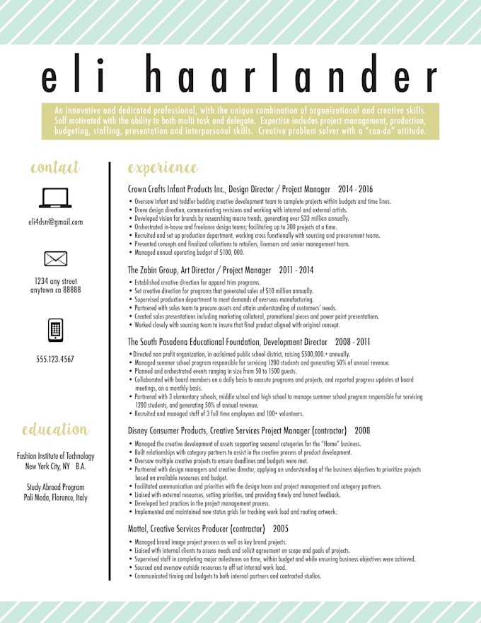 Design your creative resume layout by Eli4dsn | Fiverr