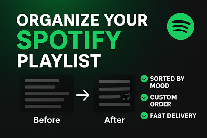 Organize and sort your spotify playlist professionally by Track_wave | Fiverr