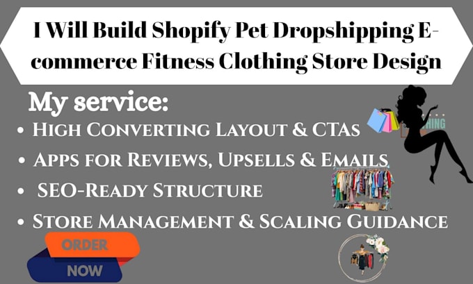Create build shopify pet dropshipping ecommerce fitness clothing store ...