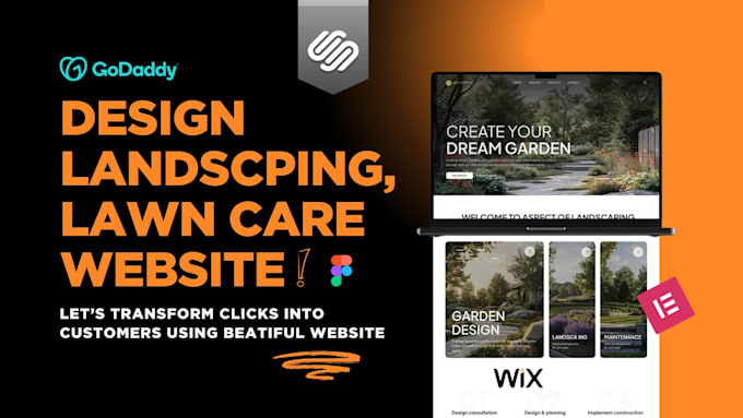 Design landscaping, lawn care website, figma ux ui squarespace wix godaddy ghl by Waxzm_studio ...