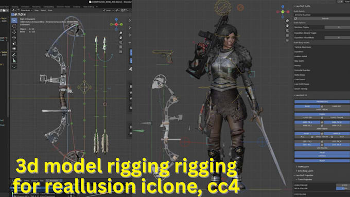 Rigging de modelos 3d para reallusion iclone, cc4