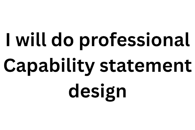 Make a professional capability statement for your business by ...
