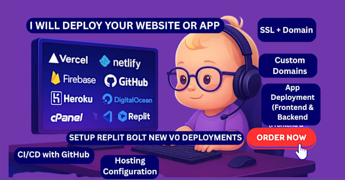 Déployer vercel firebase netlify heroku git pour adorable replit bolt nouveau v0 github