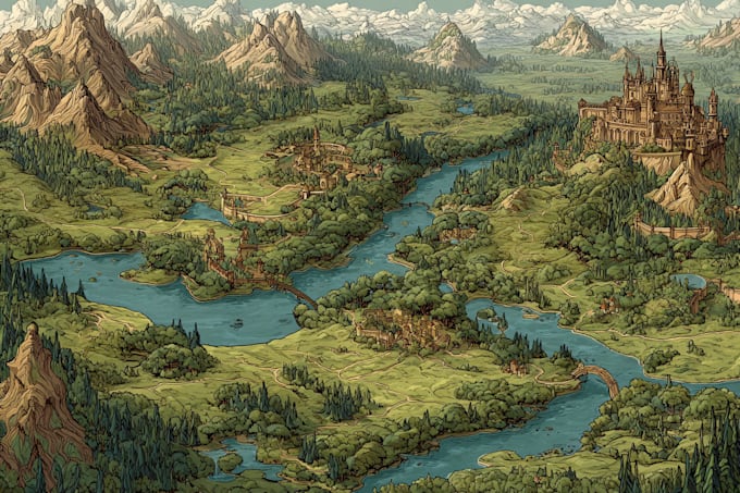 Design custom fantasy map illustration by Blazehutson | Fiverr