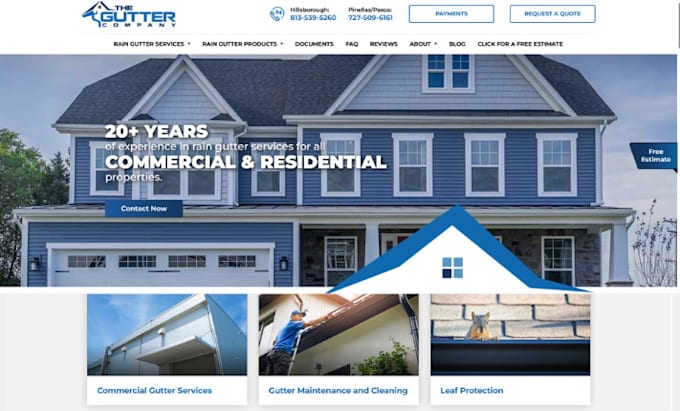 Design gutter installation website gutter cleaning website by Visiblity ...