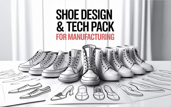 Design professional shoe, sneaker, boot, heel with detailed tech pack ...