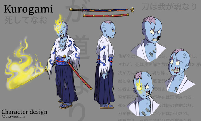 Create fantasy character model sheet by Drawonium | Fiverr