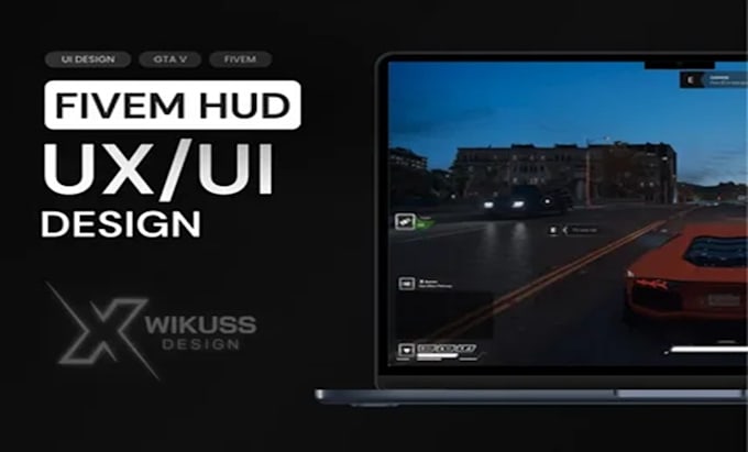 Diseñar scripts personalizados de fivem, ui ux, mapa de fivem, diseño de ui de fivem, logo de fivem
