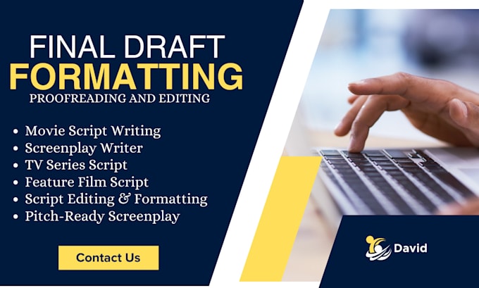 Professionally Format Your Script Screenplay With Final Draft Industry