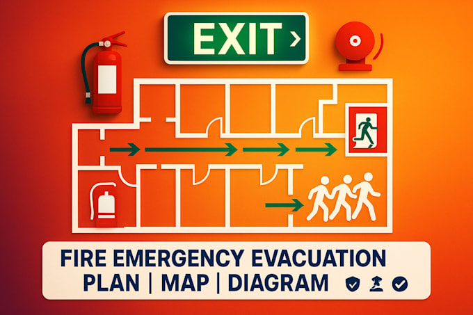 Design fire emergency evacuation plan, map, diagram by Josephsteve8 ...