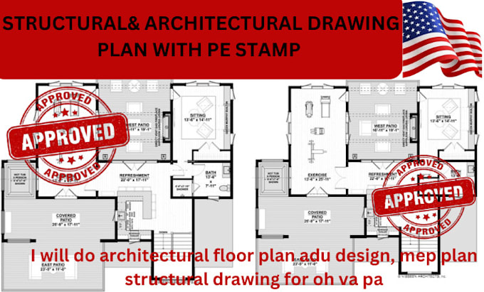 Review, stamp architectural plan as licensed structural engineer in ca, tx, fl by Atanda_dare ...
