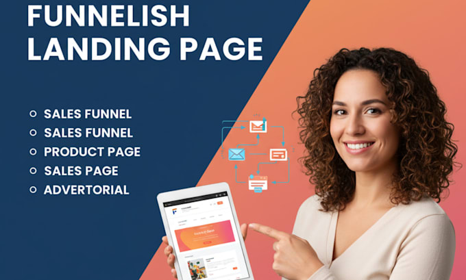 Design funnelish landing page sales funnel product page sales page ...