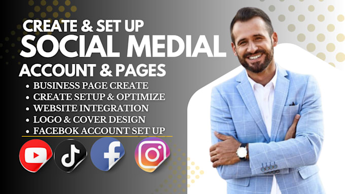 Create setup social media page with facebook business page for your new ...