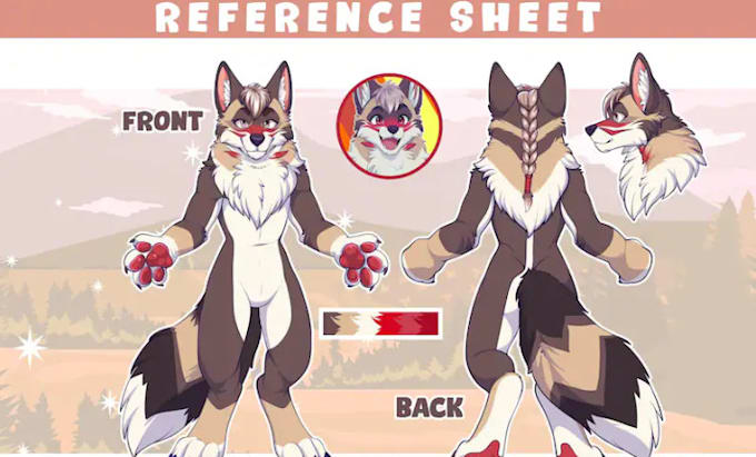 Draw custom furry art reference sheets oc character nsfw furry ...
