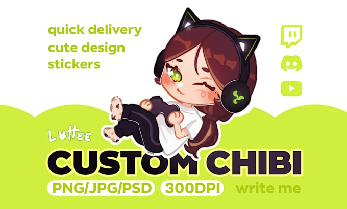 Draw custom twitch anime character art design, emotes by Annelottee ...