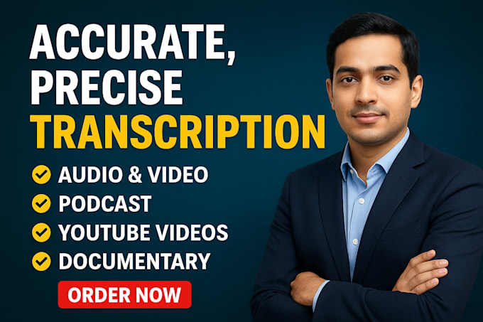 Transcript the short and long format audio files by Dotexe3301 | Fiverr