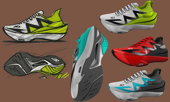 Realistic 3d shoe design rendering and modeling footwear concept and ...