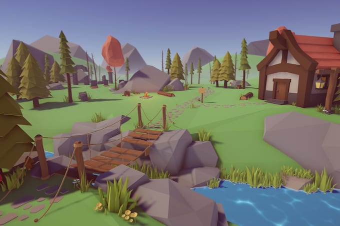 Design low poly 3d game environments for unity,unreal engine by ...