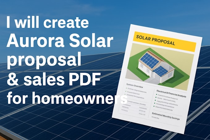 Create aurora solar proposal sales pdf for homeowners by Mtpepanel | Fiverr