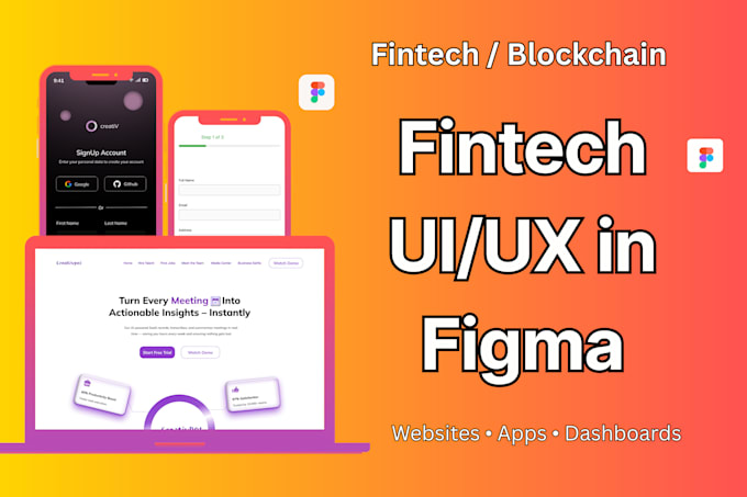 Design fintech website and landing page ui ux in figma by Nanajkareem | Fiverr