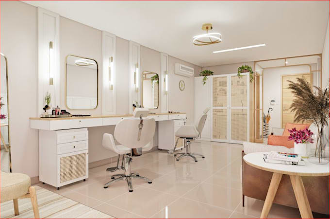 Remodel 3d beauty salon,furniture layout,beauty parlor,vanity area,skp ...