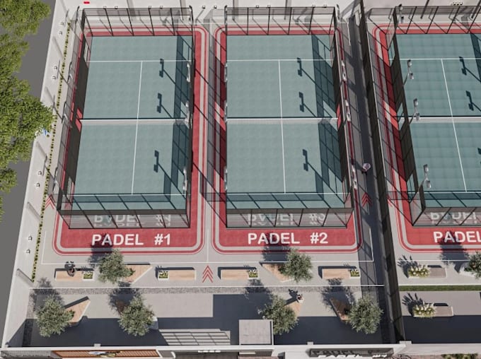 Redesign 3d padel court,sport complex interior, exterior, sport ...