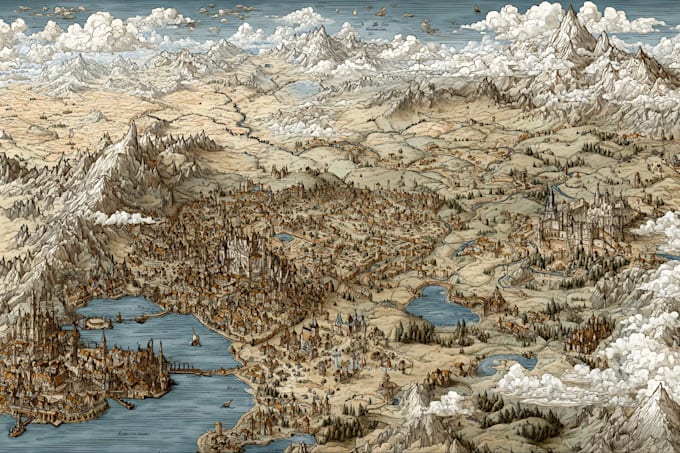 Create fantasy map illustration by Natalieellio | Fiverr