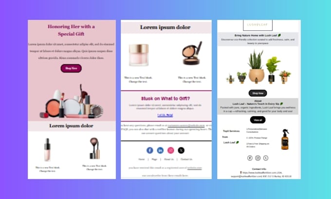 Create a professional email template design for mailchimp and klaviyo ...