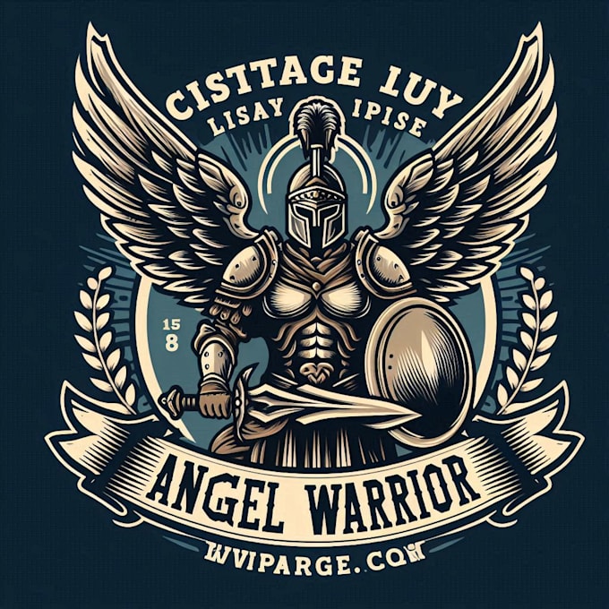 Design high quality angel warrior mascot logo with t shirt design by ...