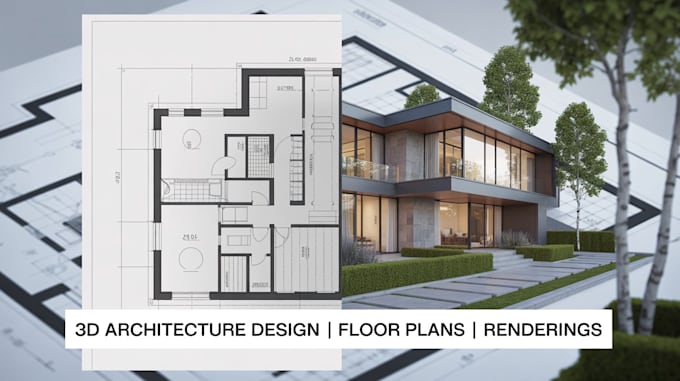 Do 3d architecture design , 2d to 3d floor plan, 3d interior exterior rendering by ...