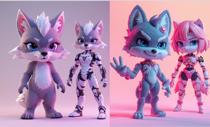 Modelo 3d furry stl modelo furry 3d personalizado figura furry arte ...