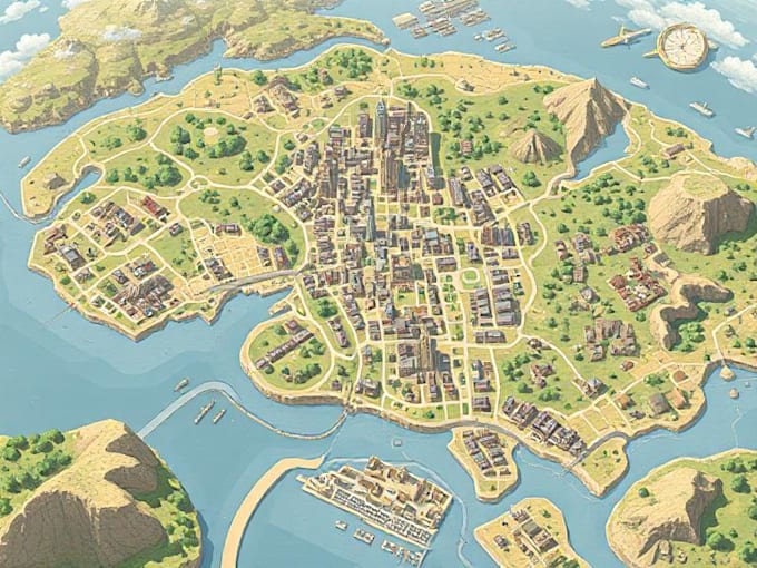 Do map layout design, map rendering, game map design, map concept art ...