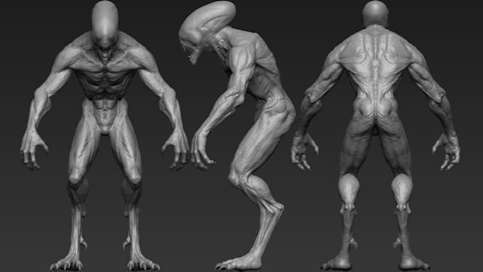 Do realistic sci fi horror creature,zbrush sculpting,humanoid character ...