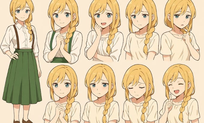 Create anime character sprites, cgs, ui assets, avatar for visual novel ...