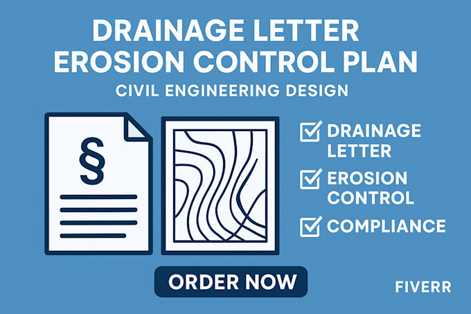 Drainage letter erosion control plan civil engineering design by ...