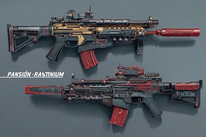 Create 2d weapons from guns of a art by Leenesiame | Fiverr