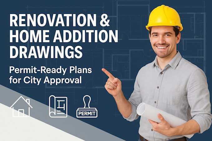 Create renovation and home addition drawings for city building permit ...