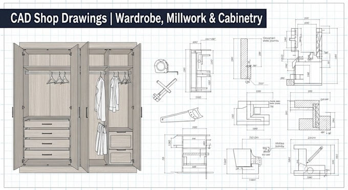 Do cad shop drawings for wardrobe design, millwork, joinery, carpentry ...