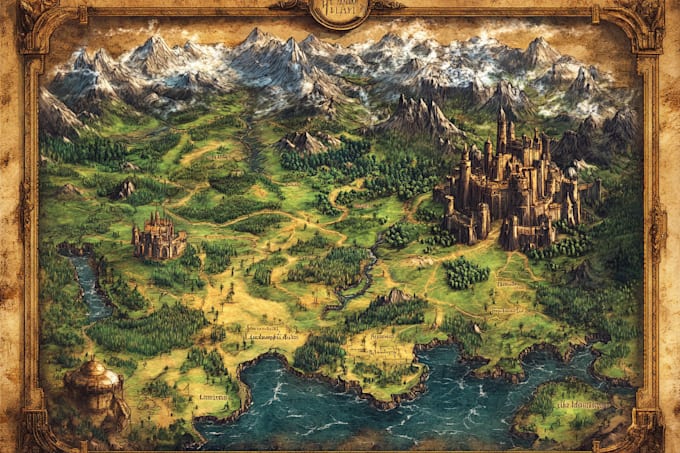Design your fantasy maps by Keyannamathew | Fiverr