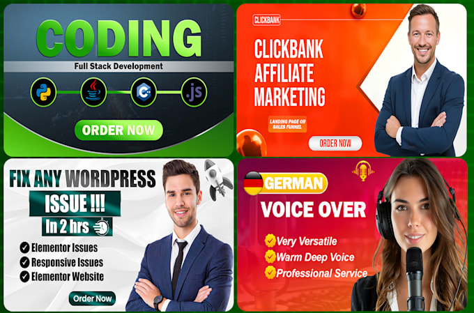 Design professional fiverr gig image thumbnail by Actionans3 | Fiverr