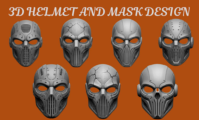 Create 3d mask 3d helmet cosplay model mask design for 3d printing by ...