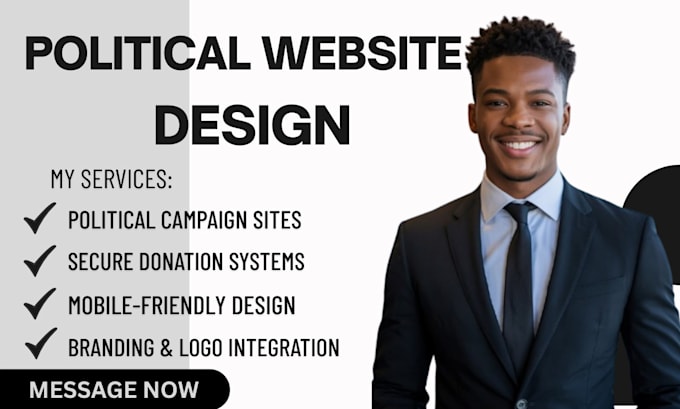 Design a professional political campaign website with donation features ...